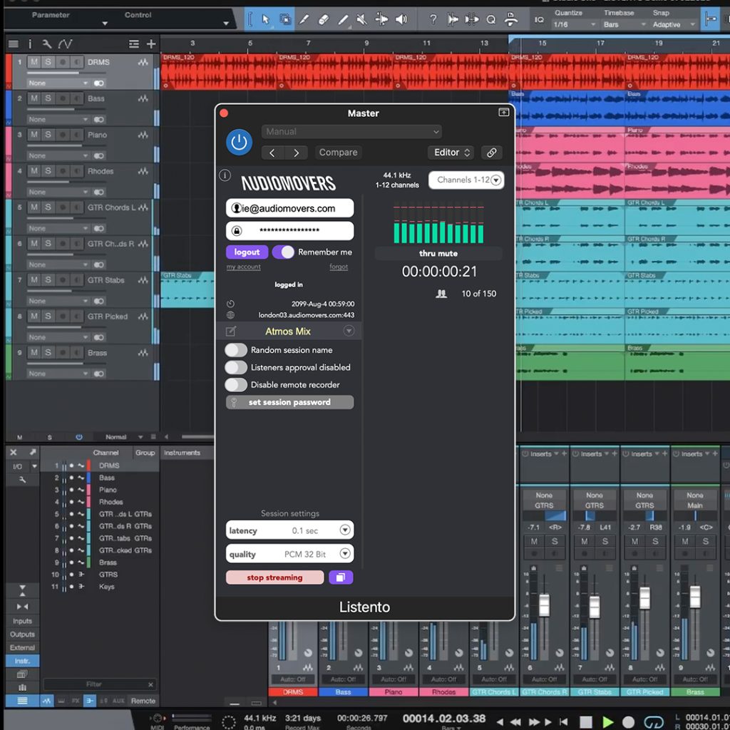 Stream directly to Studio One with LISTENTO | Audiomovers